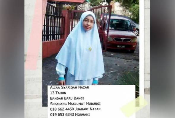 Aliaa Syafiqah selamat ditemui - Bapa | Awani