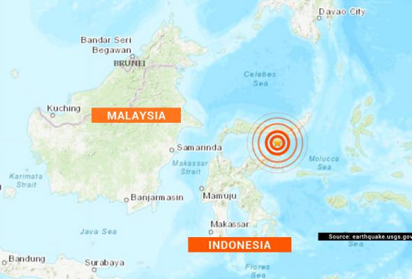 Gempa bumi sederhana landa Semenanjung Minahassa, Sulawesi | Awani