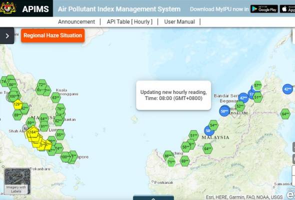 15 kawasan rekod bacaan kualiti udara tidak sihat | Awani