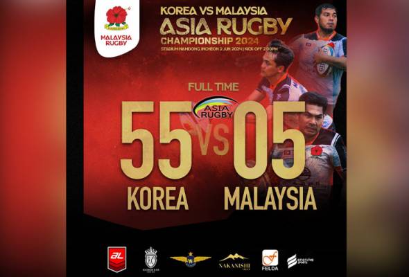 Ragbi: Skuad Bunga Raya 15's dibelasah Korea Selatan 5-55 | Awani