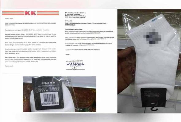 Tular jual stoking tertera kalimah Allah, KK Super Mart mohon maaf | Awani