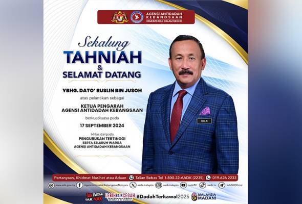 Ruslin Jusoh dilantik KP AADK yang baharu mulai hari ini | Awani