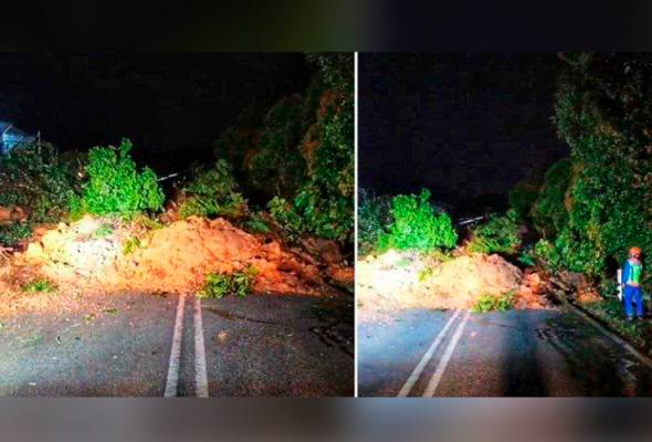 Tanah runtuh di Kampung Raja, Cameron Highlands, laluan terhalang | Awani