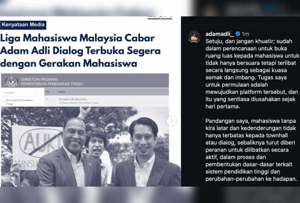 ‘Jumpa nanti’ - Adam Adli setuju berdialog dengan Liga Mahasiswa ...
