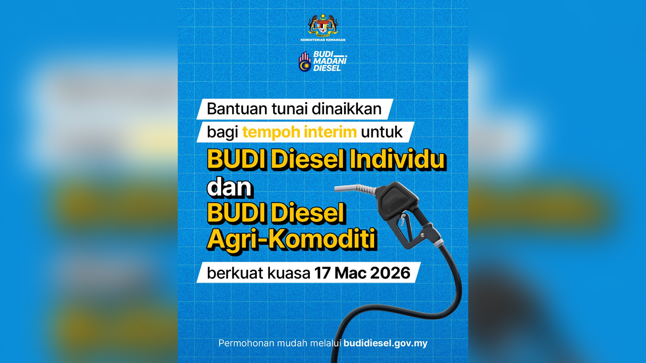 Bantuan tunai BUDI Diesel dinaikkan kepada RM300 mulai 17 Mac | Awani