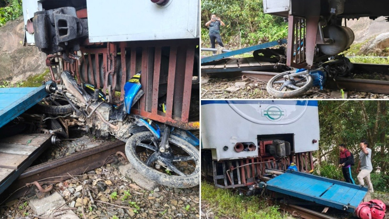 Kereta api langgar motosikal troli di Tenom, seorang cedera | Awani