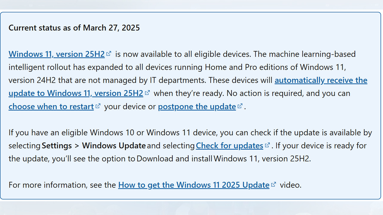 Windows 11 versi 24H2 bakal dinaik taraf automatik ke 25H2 | Awani